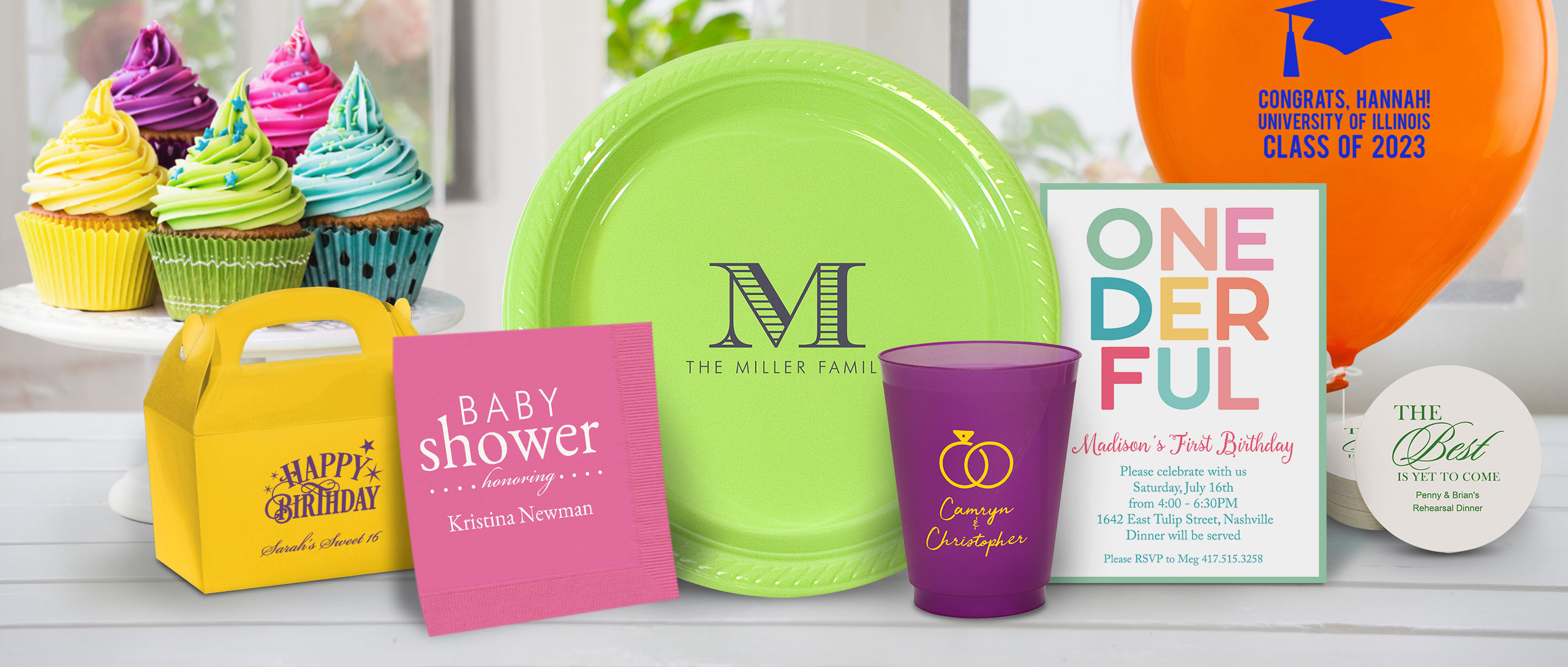 Custom Party Supplies | The Stationery Studio